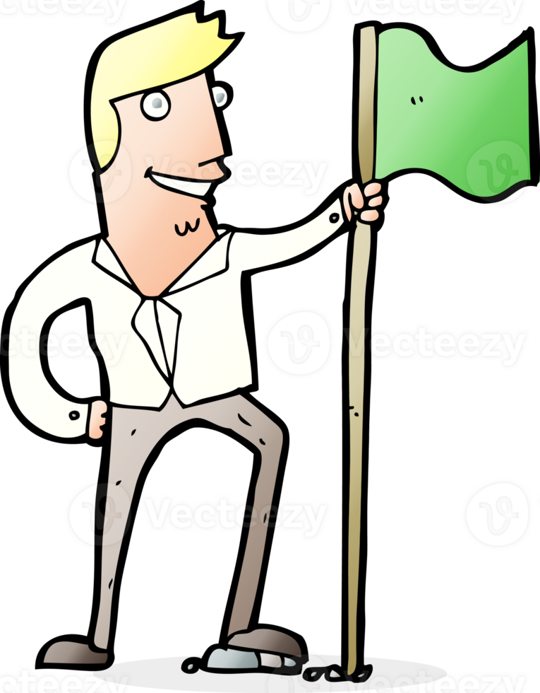 Cartoon Man Planting Flag 40549884 Png