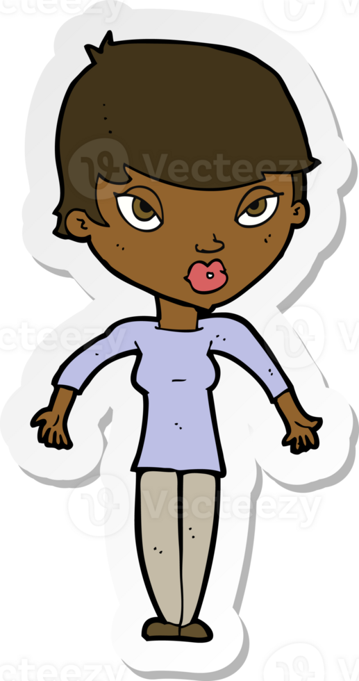 sticker of a cartoon woman shrugging shoulders 40550095 PNG