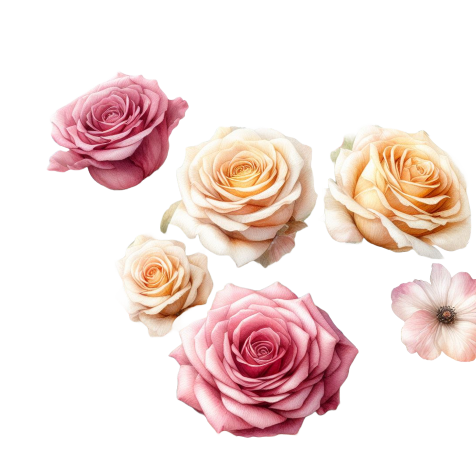 Pink Rose Flower Bouquet Arrangement Watercolor 40550719 Png