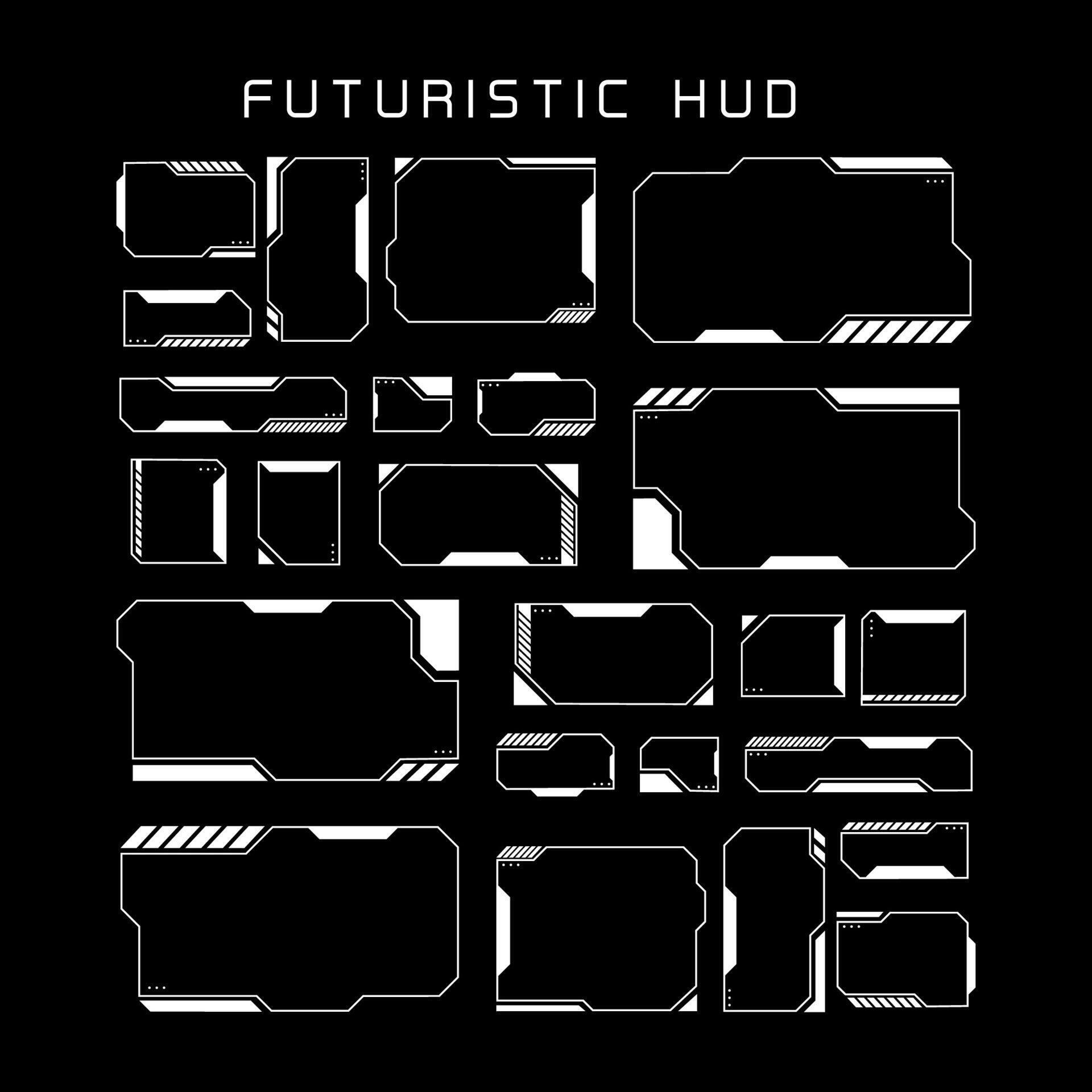 Futuristic interface ui elements. Holographic hud user interface elements, high tech bars and ...