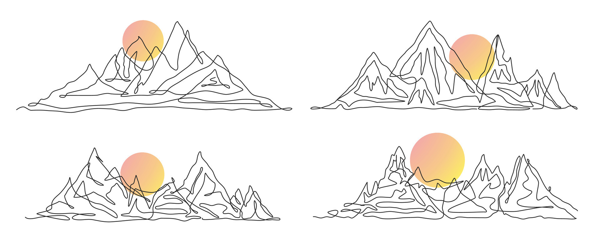 Mountain with sun landscape continuous one line style 40557931 Vector ... Mountain with sun landscape continuous one line style 40557931 Vector ...