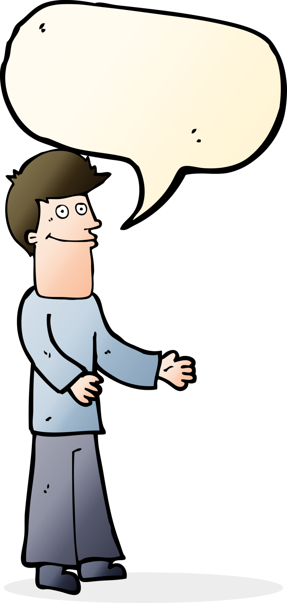 Cartoon Man Shrugging Shoulders With Speech Bubble 40564797 Png