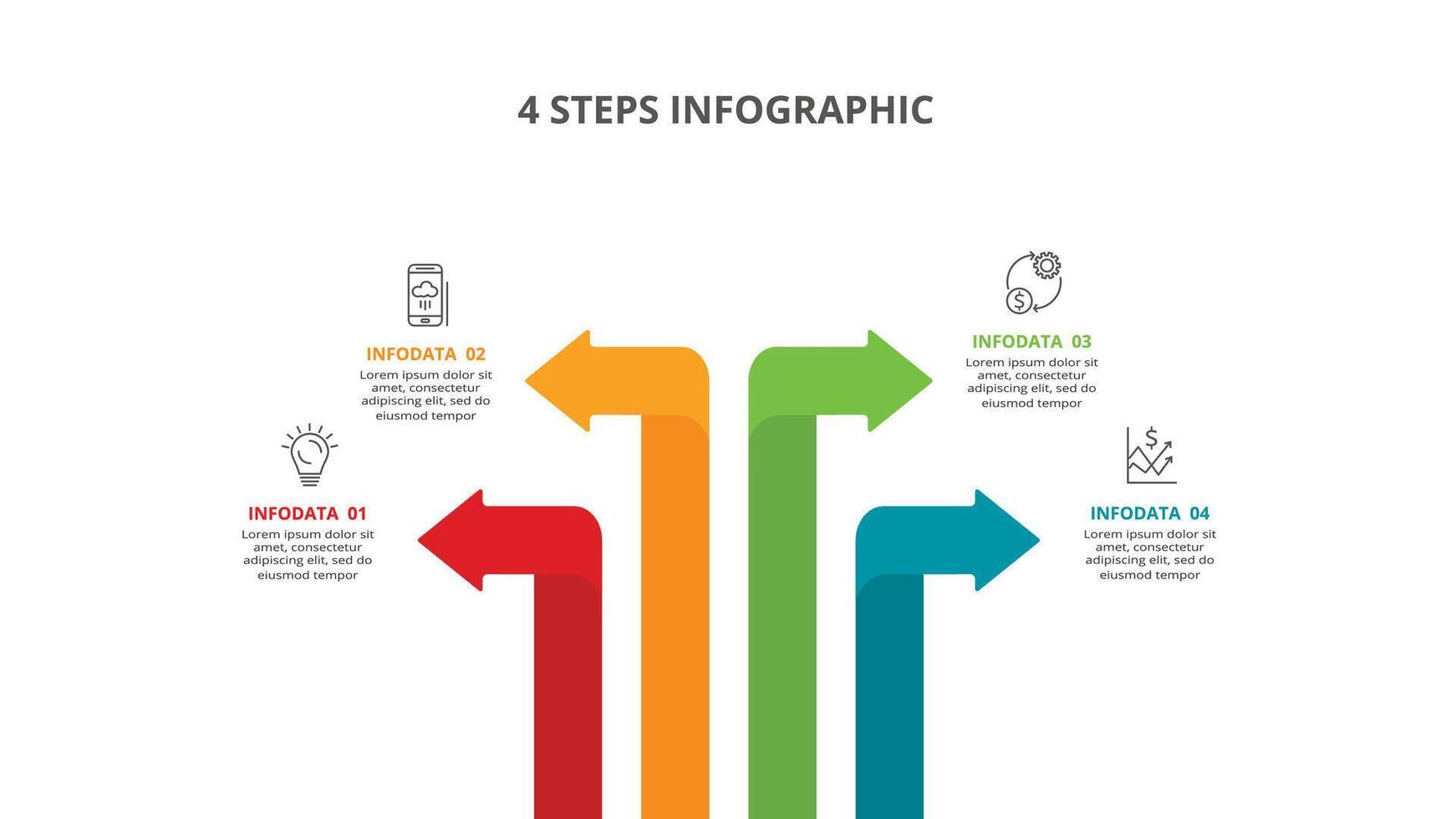 Creative concept for infographic with 4 steps, options, parts or ...