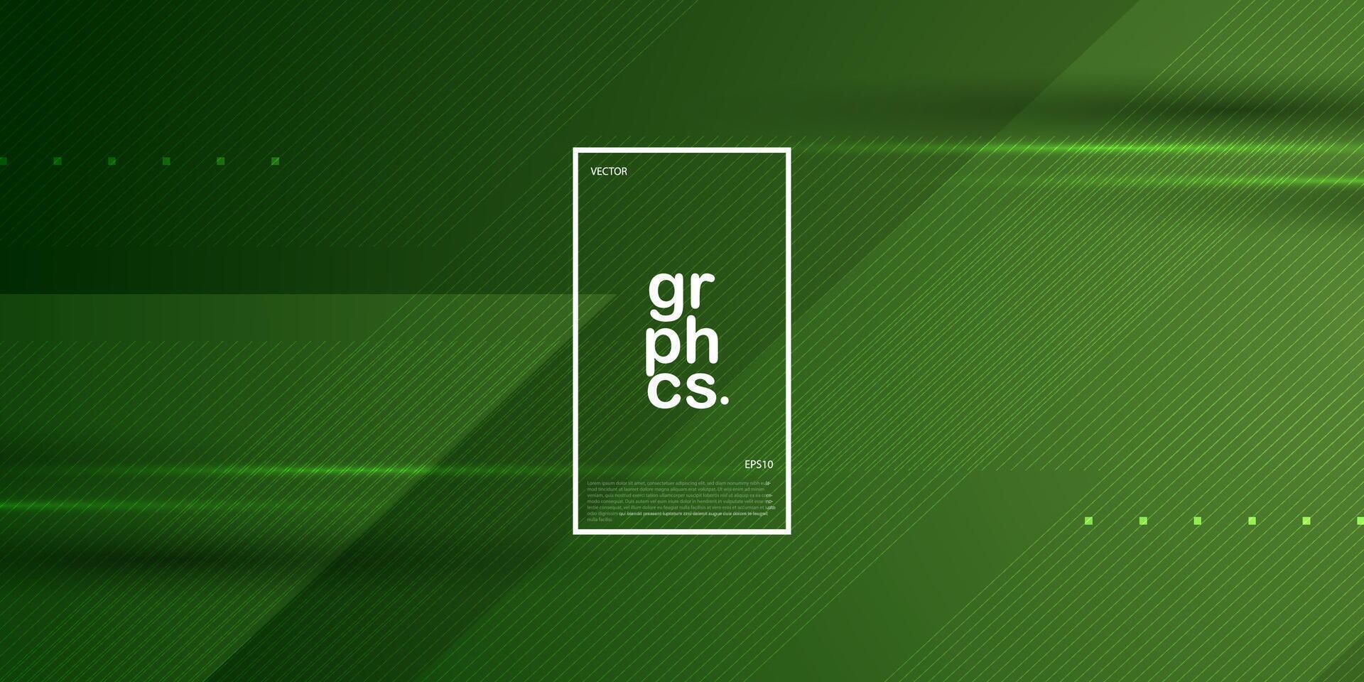 Abstract Green Lines Background Overlap Template Vector With Overlay Lines And Shapes Dark