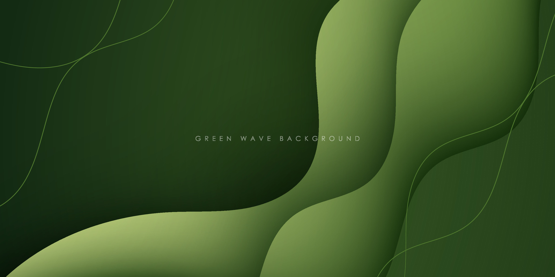 Dark Green Wave Background With Simple Shape And Lines Pattern Simple