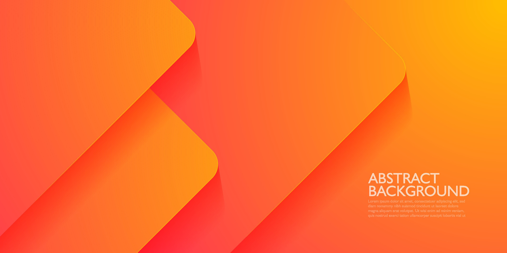 Simple Abstract Curve Rectangle Orange Background With Shadow Overlap Shapes Colorful Orange