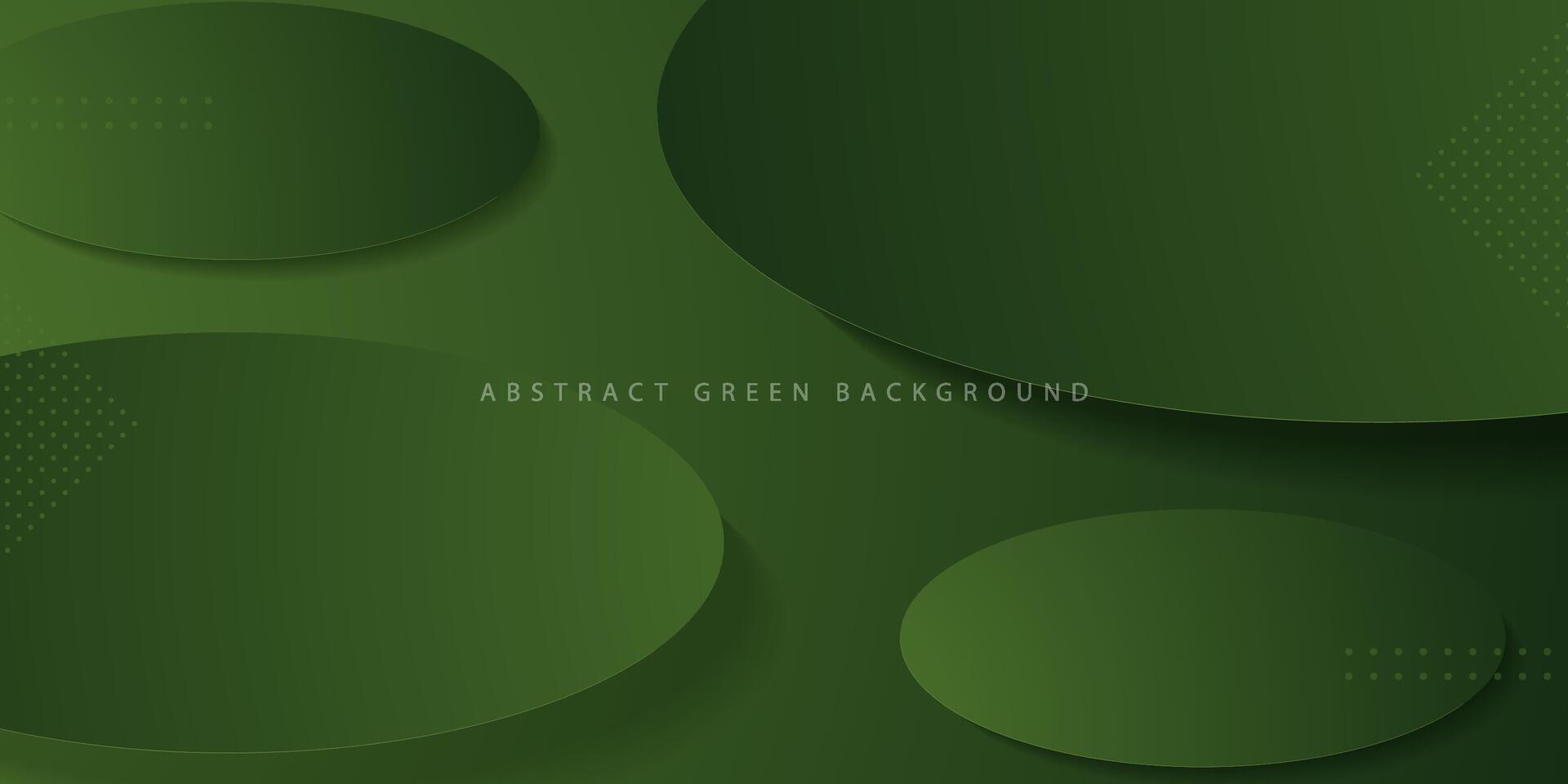 Abstract oval circle 3d background . Dark green color element design. Simple and modern with ...