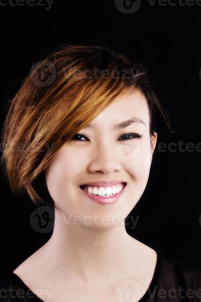 Smiling Portrait Young Asian American Woman Short Hair 40571090 Stock ... Smiling Portrait Young Asian American Woman Short Hair 40571090 Stock ...