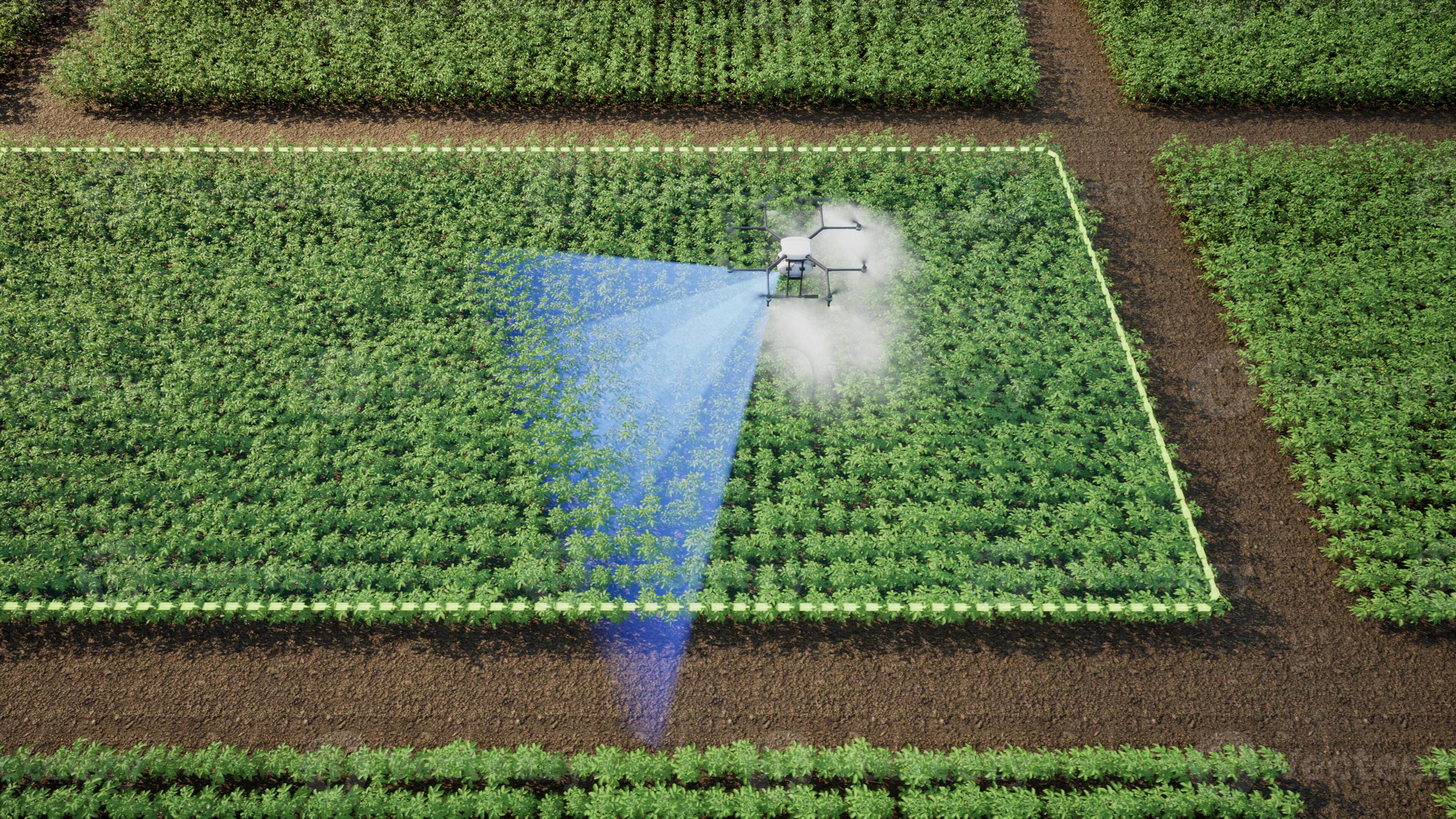 Agriculture drone using lidar scanning to spray fertilizer on the tomato fields, Innovation of ...