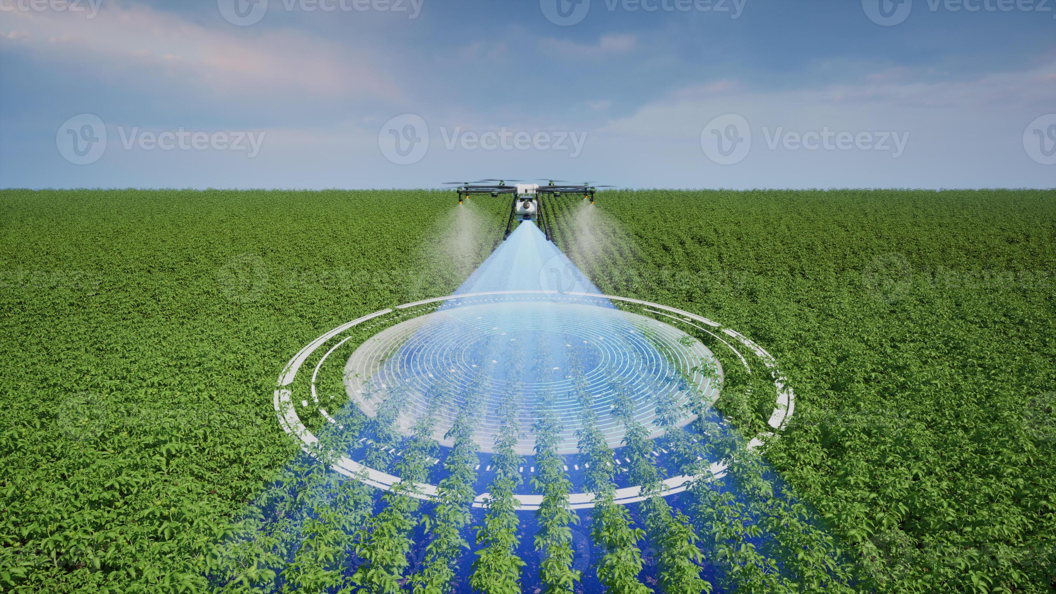 Agriculture drone using lidar scanning to spray fertilizer on the tomato fields, Innovation of ...