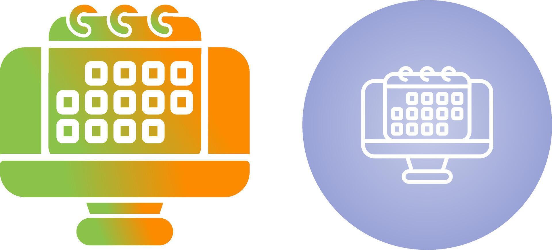 Desktop computer with cale Vector Icon 40607513 Vector Art at Vecteezy