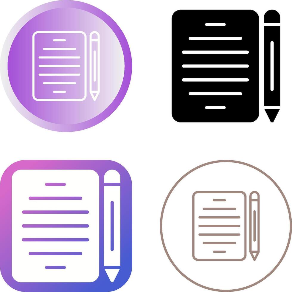 Pencil and paper Vector Icon 40664397 Vector Art at Vecteezy