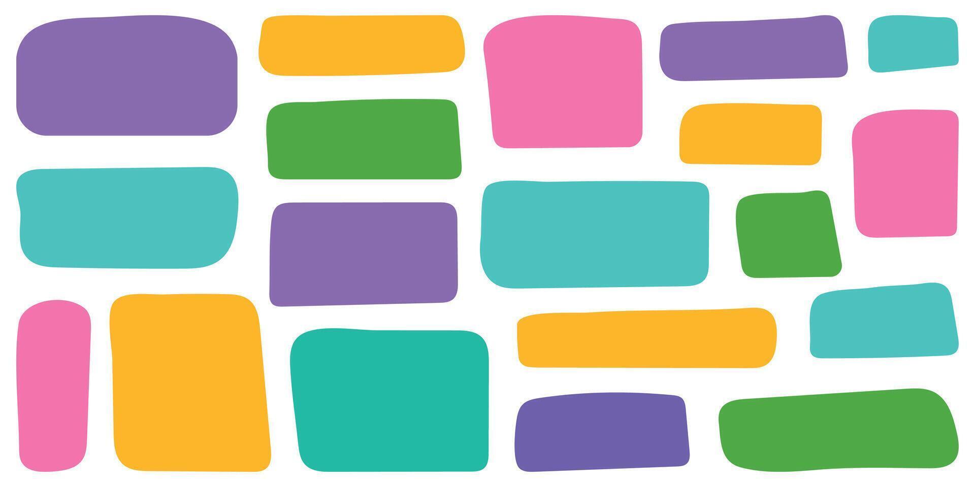 Hand drawn rectangle frame set.Doodle frame for textbox. Geometric ...