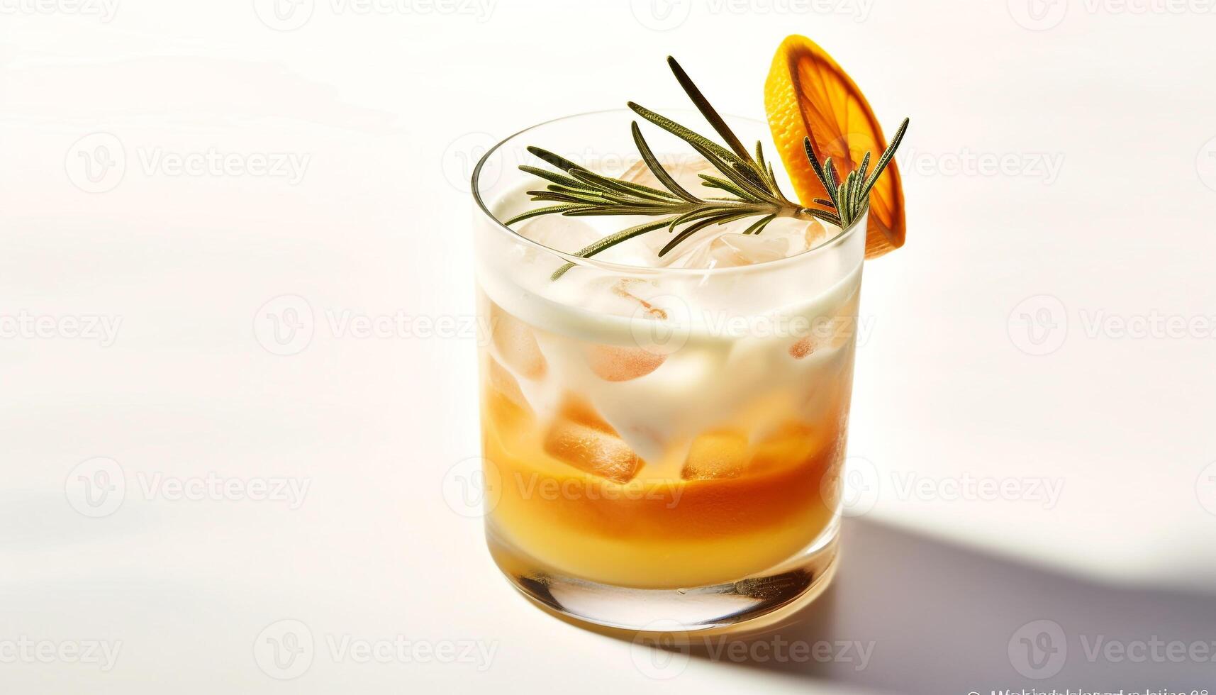 AI generated Refreshing cocktail with citrus fruit, ice, and mint leaf garnish generated by AI ...