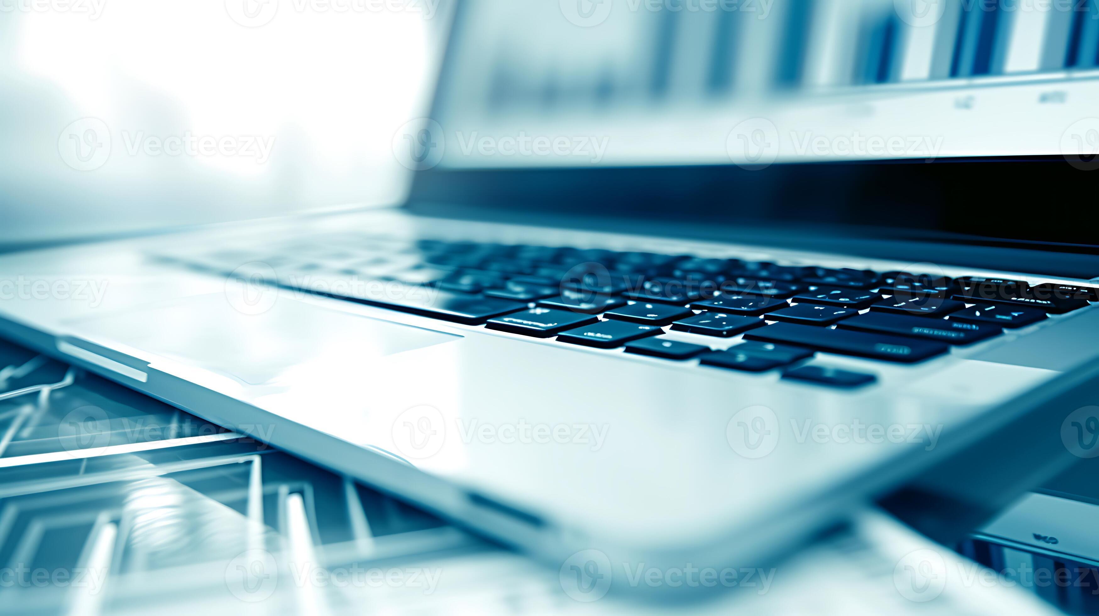 AI generated Laptop Computer Resting on Desk. Generative AI. 40691532 ...