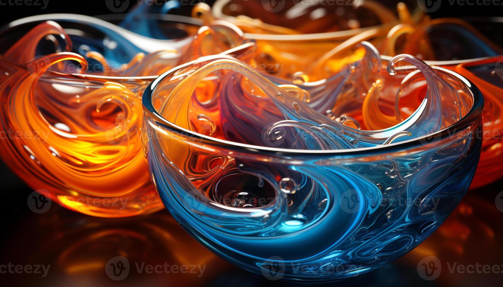 Ai Generated Bright Blue And Yellow Cocktail Glass Reflects Vibrant