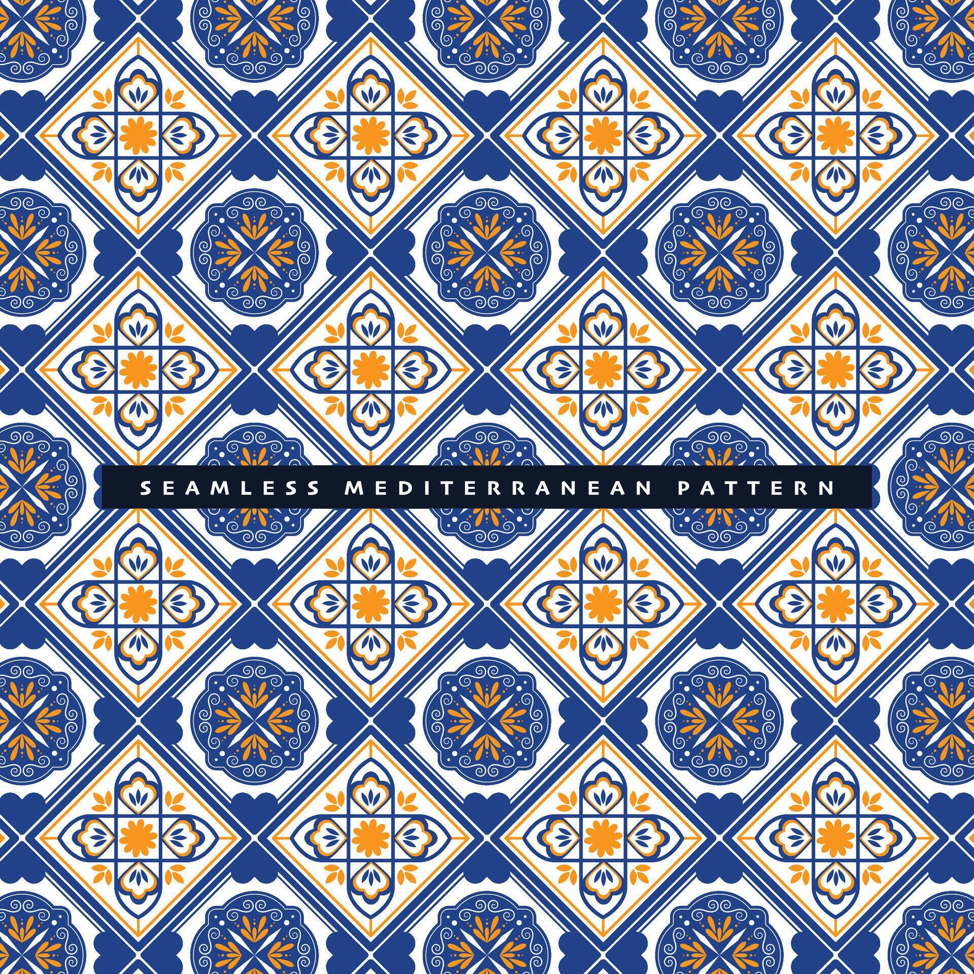 Vintage Seamless Mediterranean Tile Pattern Decorative Background 40693311 Vector Art At Vecteezy