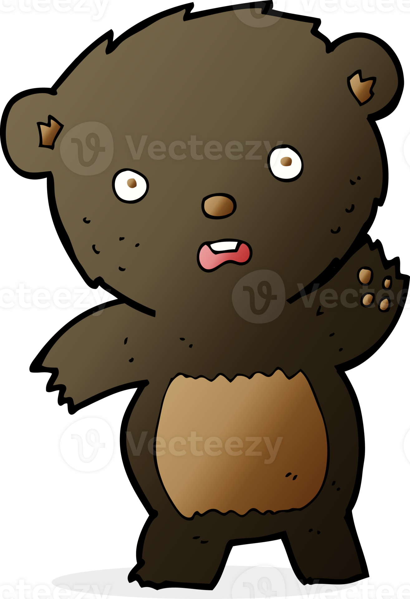 Cartooon Waving Black Bear Cub 40694648 Png
