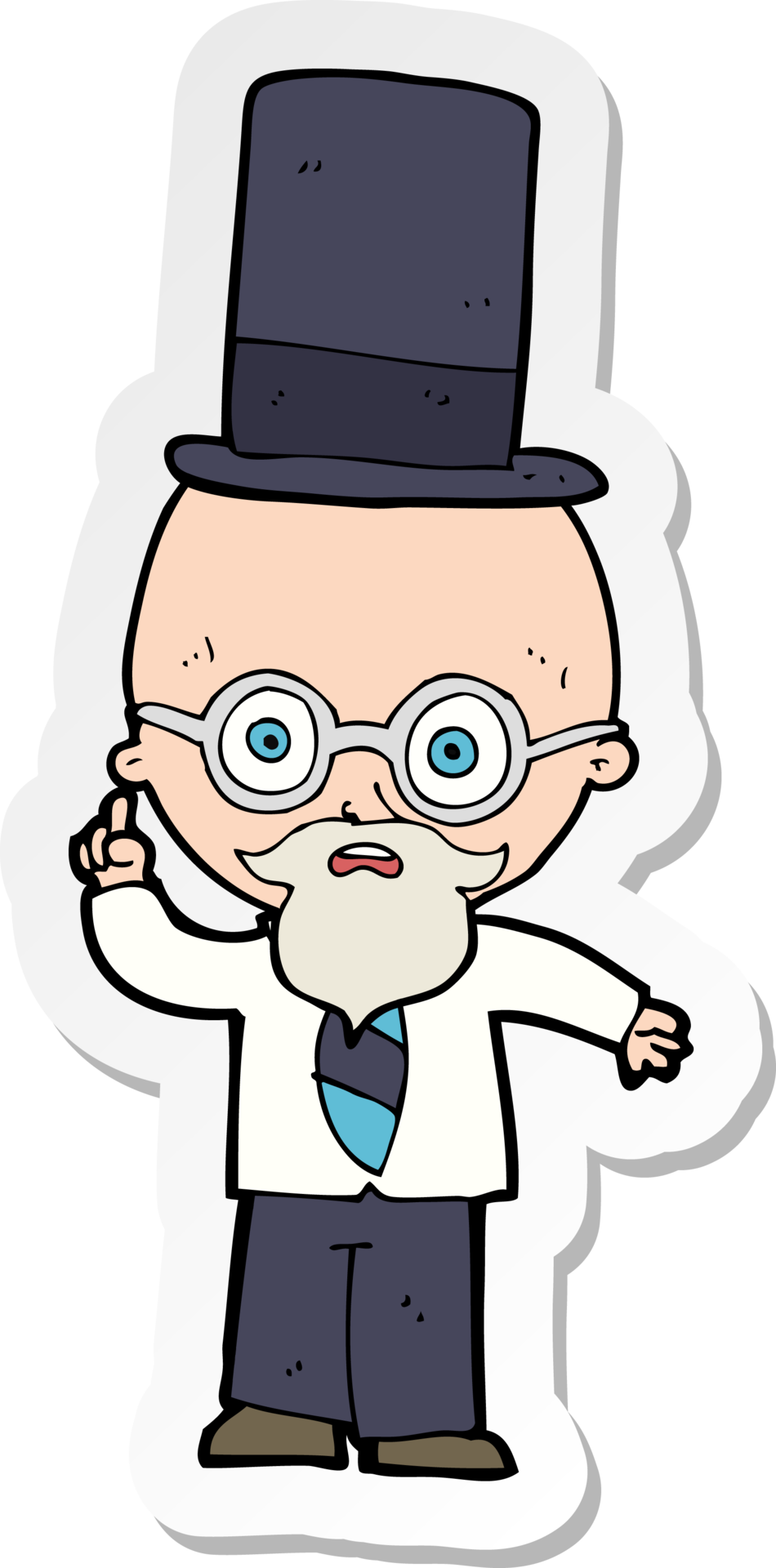 Sticker Of A Cartoon Man Wearing Top Hat 40694968 Png