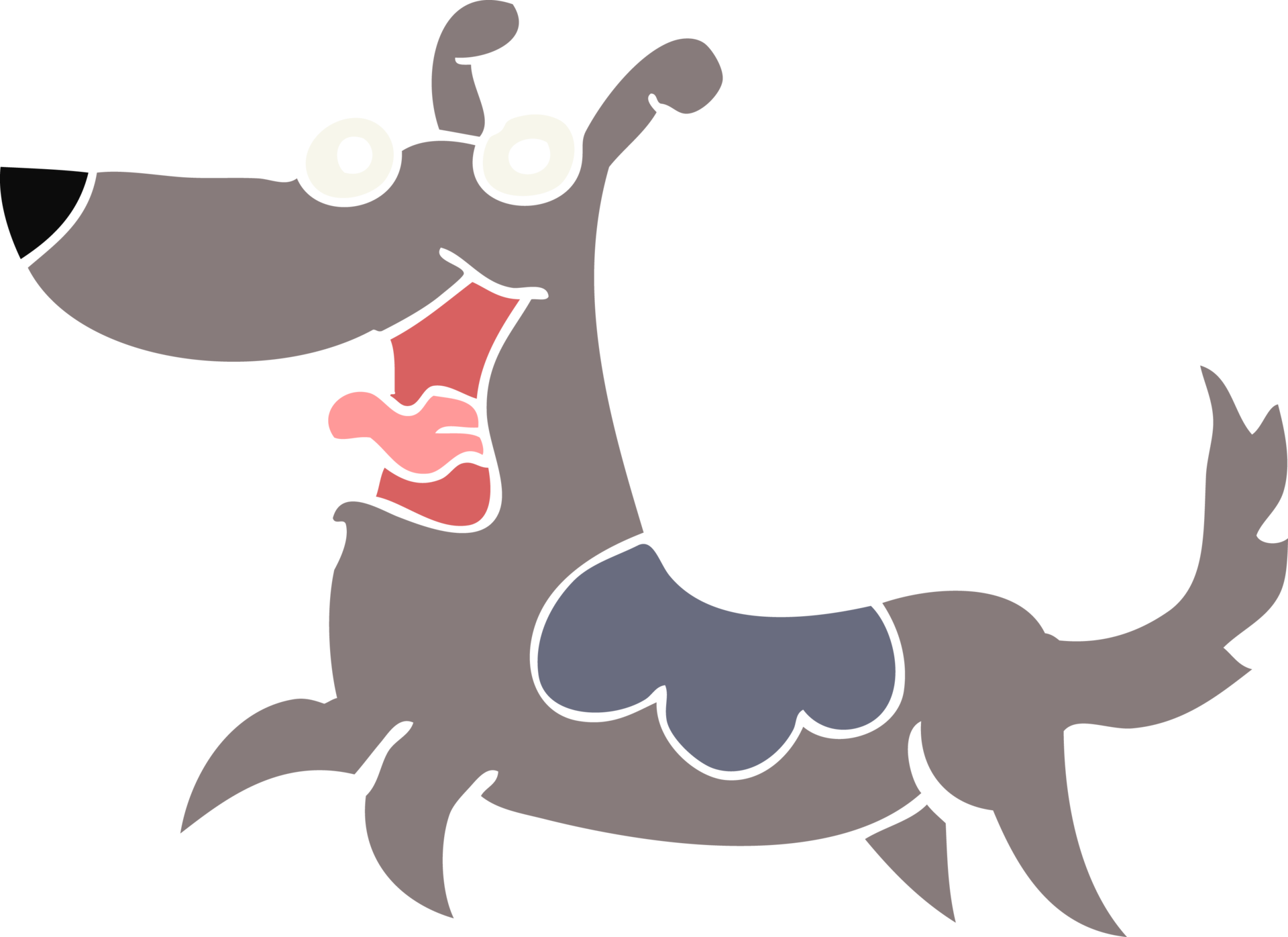 Dibujos Animados De Estilo De Color Plano De Perro Feliz 40695235 Png