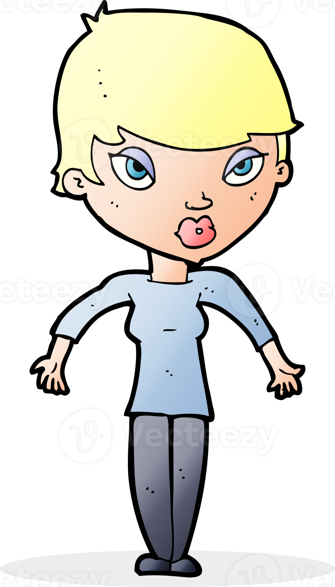 Cartoon Woman Shrugging Shoulders 40695439 Png