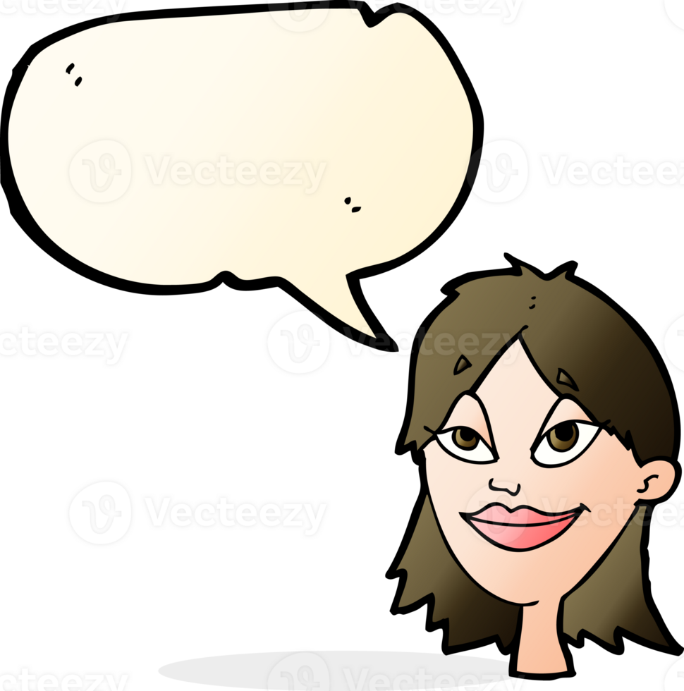 Cartoon Happy Woman With Speech Bubble 40696566 Png