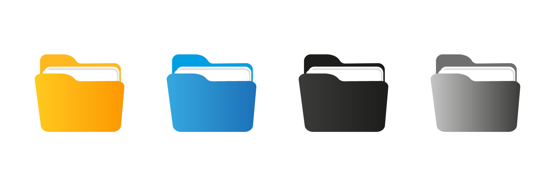 Set of folders. Vector graphics 40702186 Vector Art at Vecteezy