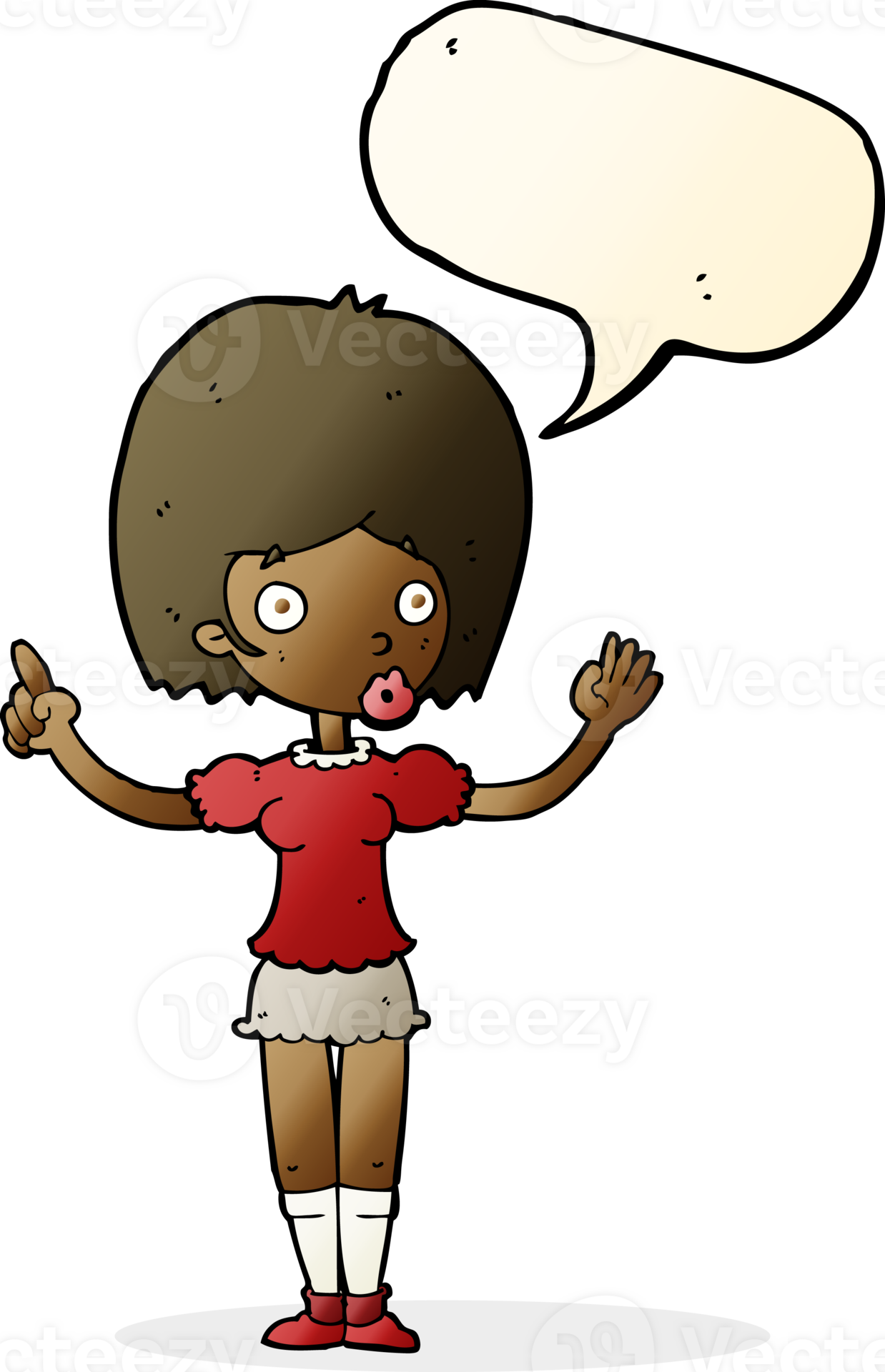 Cartoon Woman Explaining Her Point With Speech Bubble 40706669 Png