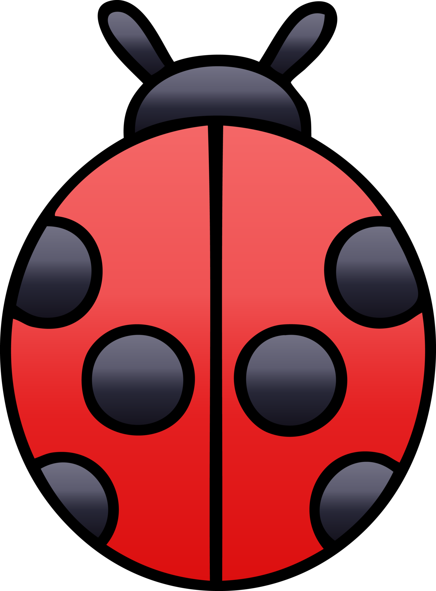 Gradient Shaded Cartoon Of A Lady Bug 40707567 Png