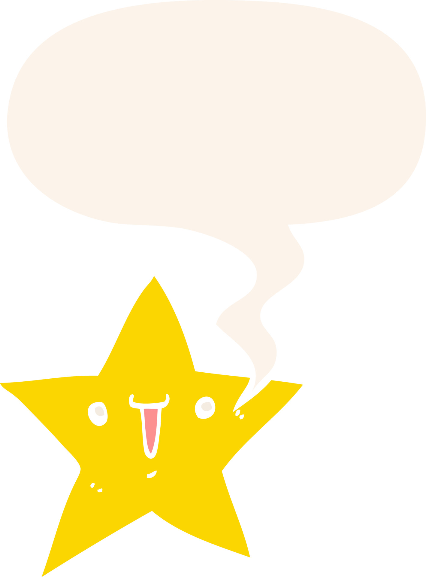 Cute Cartoon Star With Speech Bubble In Retro Style 40708568 Png