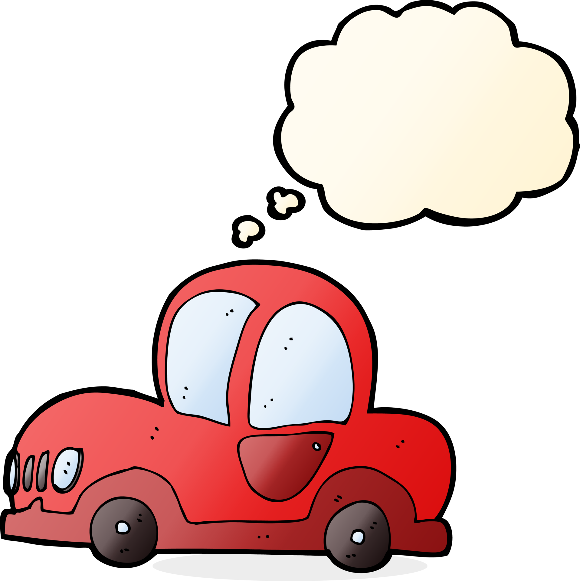 Coche De Dibujos Animados Con Burbuja De Pensamiento 40709020 Png