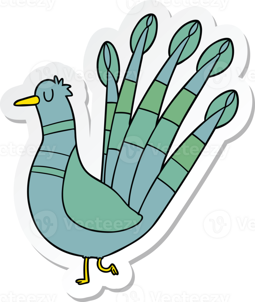 Sticker Of A Cartoon Peacock 40709637 Png