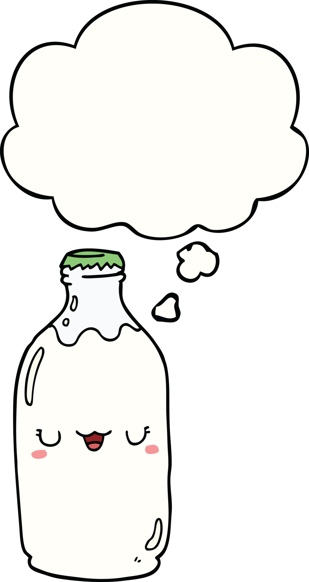 Cute Cartoon Milk Bottle With Thought Bubble 40710079 Png