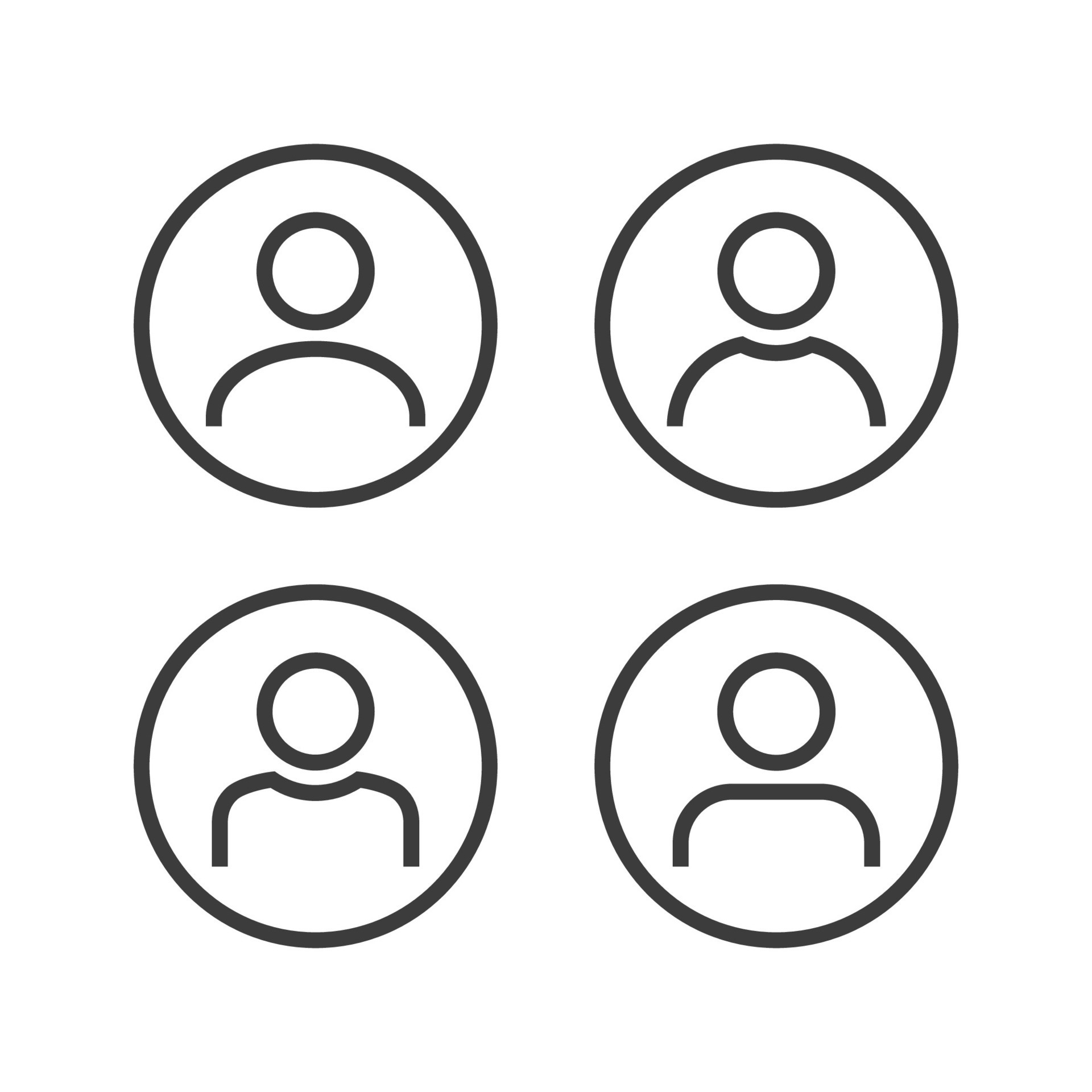 Default avatar profile icon. User line icon set. Round generic user ...