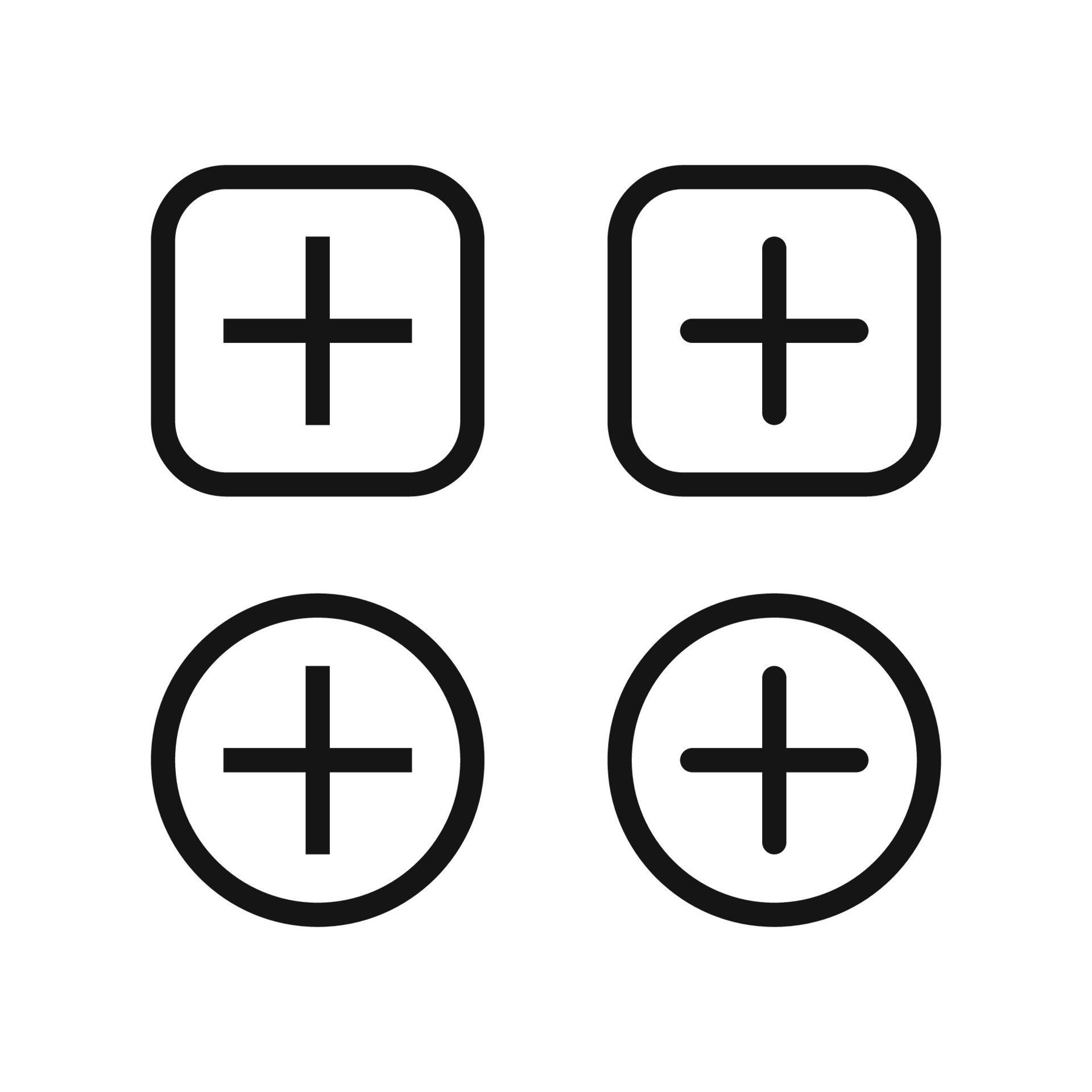 Add Button Icon More Icon Vectors Plus Icon Set 40732014 Vector Art