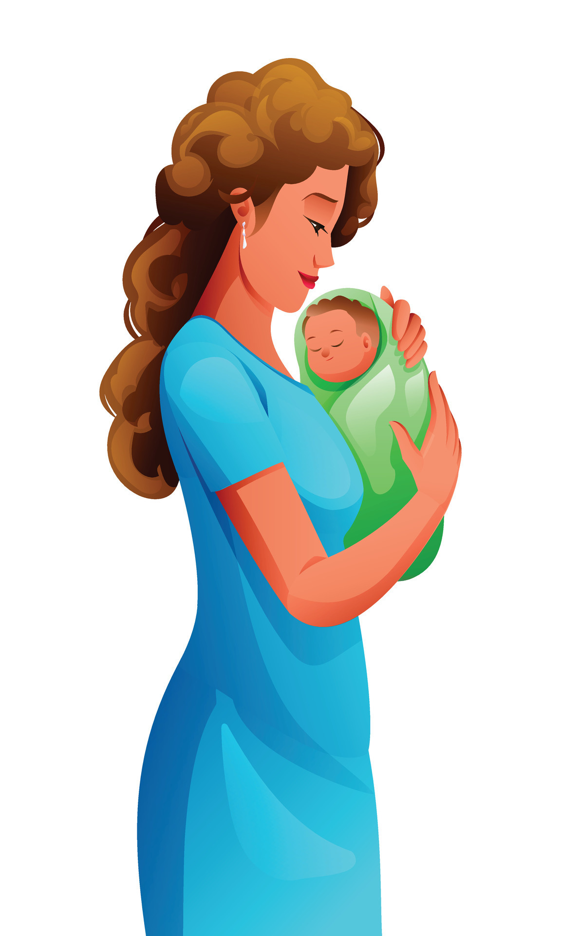 Mother holding newborn baby. Vector cartoon illustration 40732043 Vector Art at Vecteezy