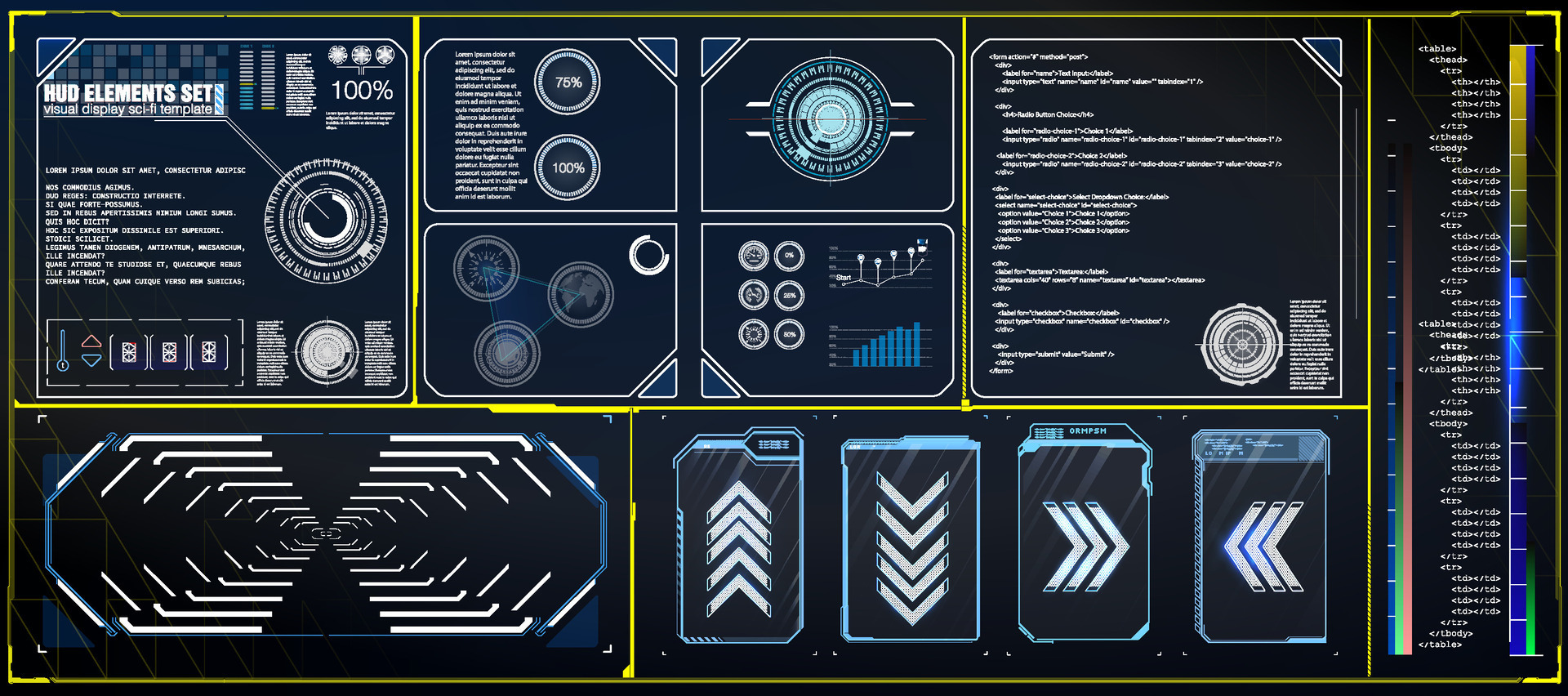 Futuristic Vector HUD Interface Screen Design. Digital callouts titles ... Futuristic Vector HUD Interface Screen Design. Digital callouts titles ...