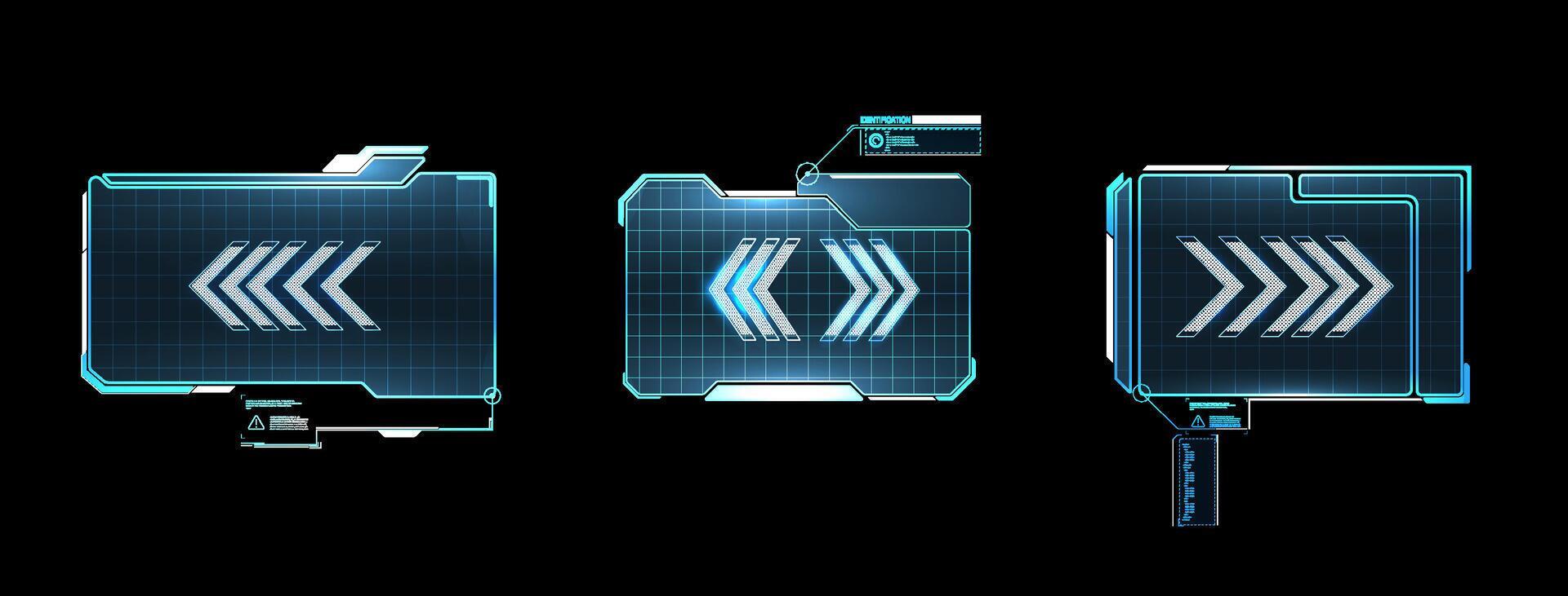 Futuristic Vector HUD Interface Screen Design. Digital callouts titles ...