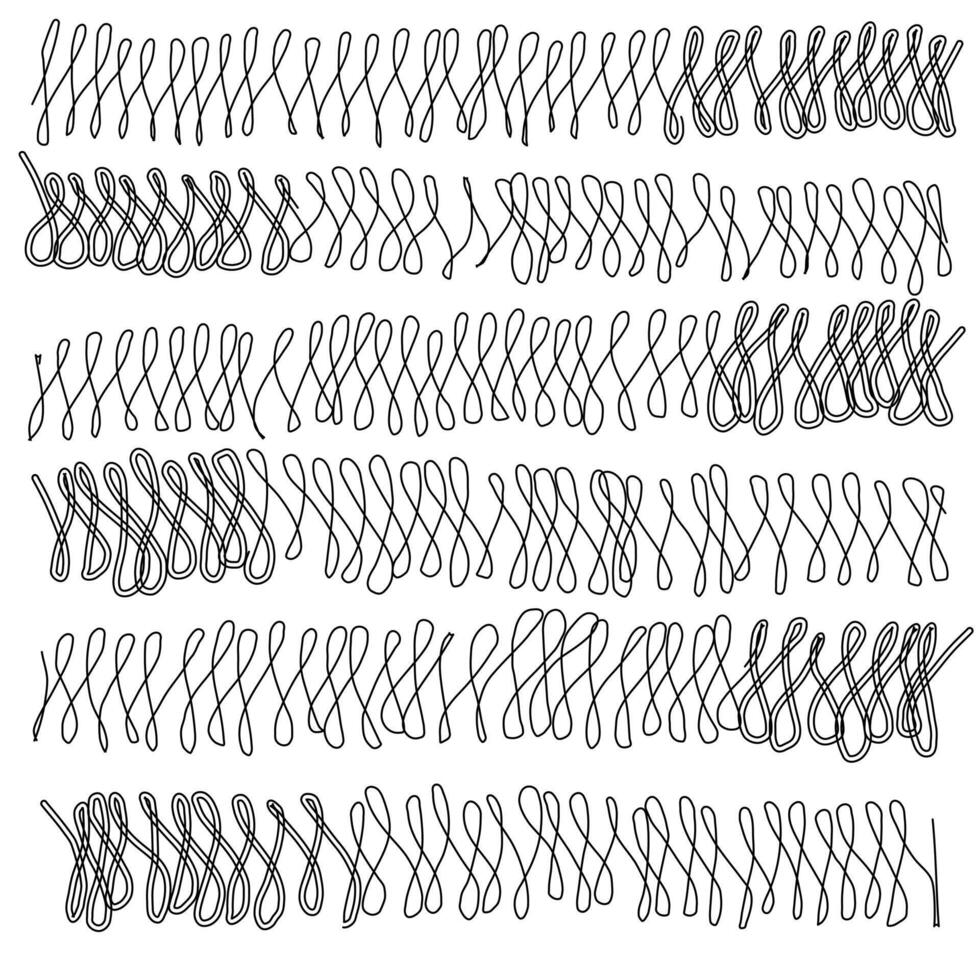Horizontal continuous lines in the form of loops drawn in scribbles ...