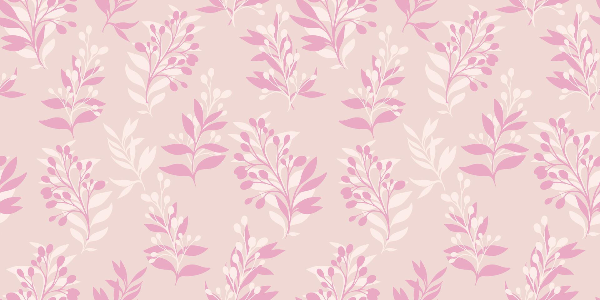 Simple seamless pattern with abstract contour silhouette branches ...