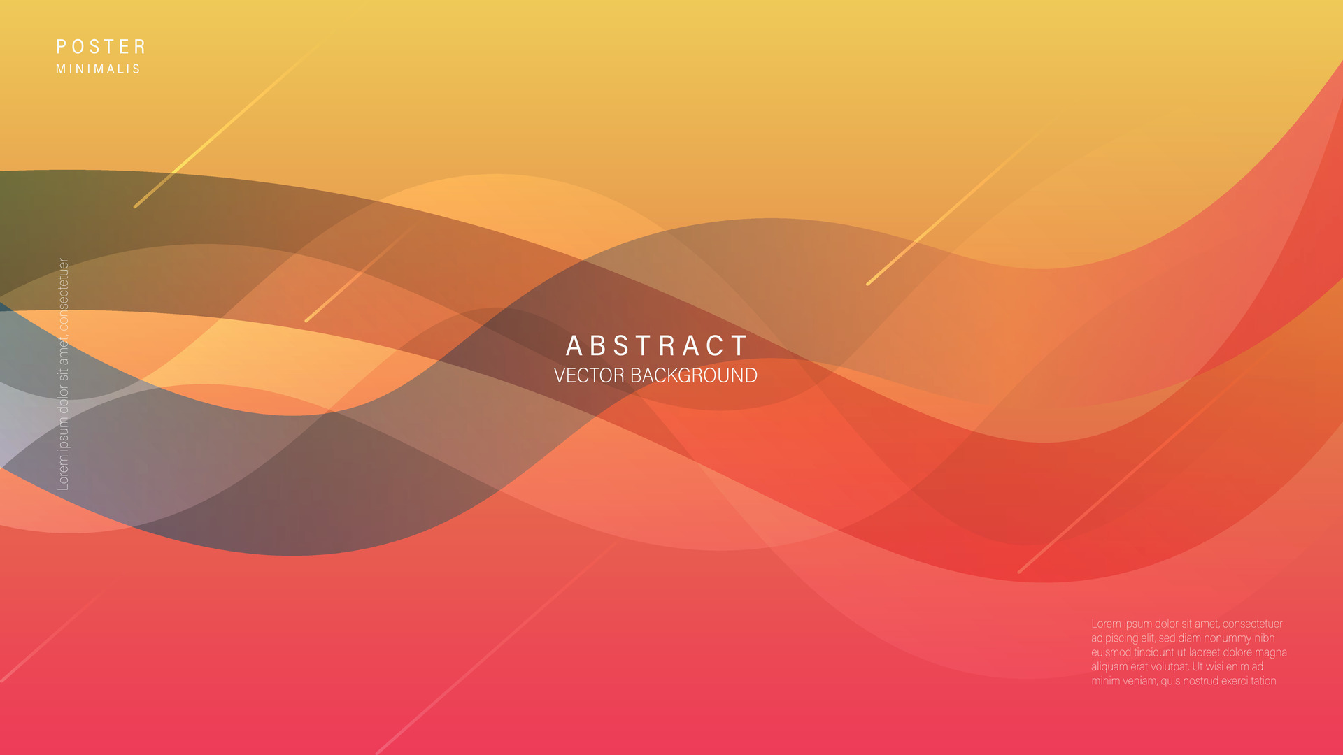 Modern Abstract Line Wavy Background With Gradient Orange Color Vector Illustrator Eps 10