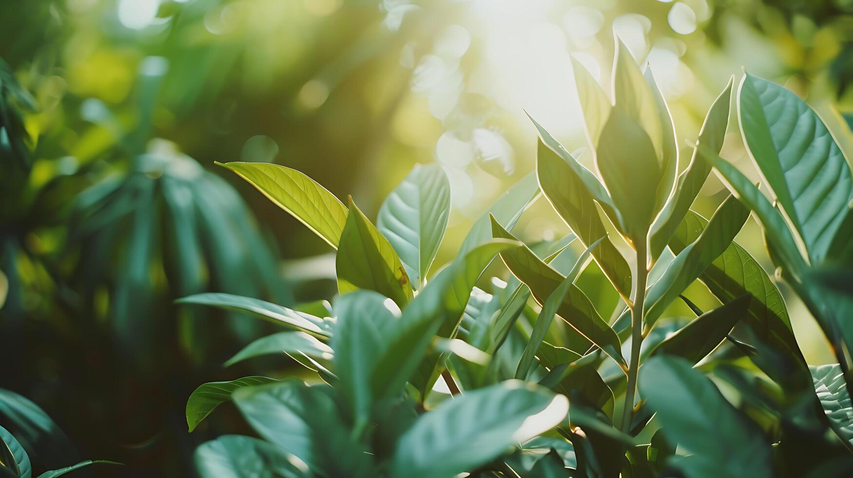 AI generated Vibrant Green Leaf Takes Center Stage Amidst Sunlit ... AI generated Vibrant Green Leaf Takes Center Stage Amidst Sunlit ...