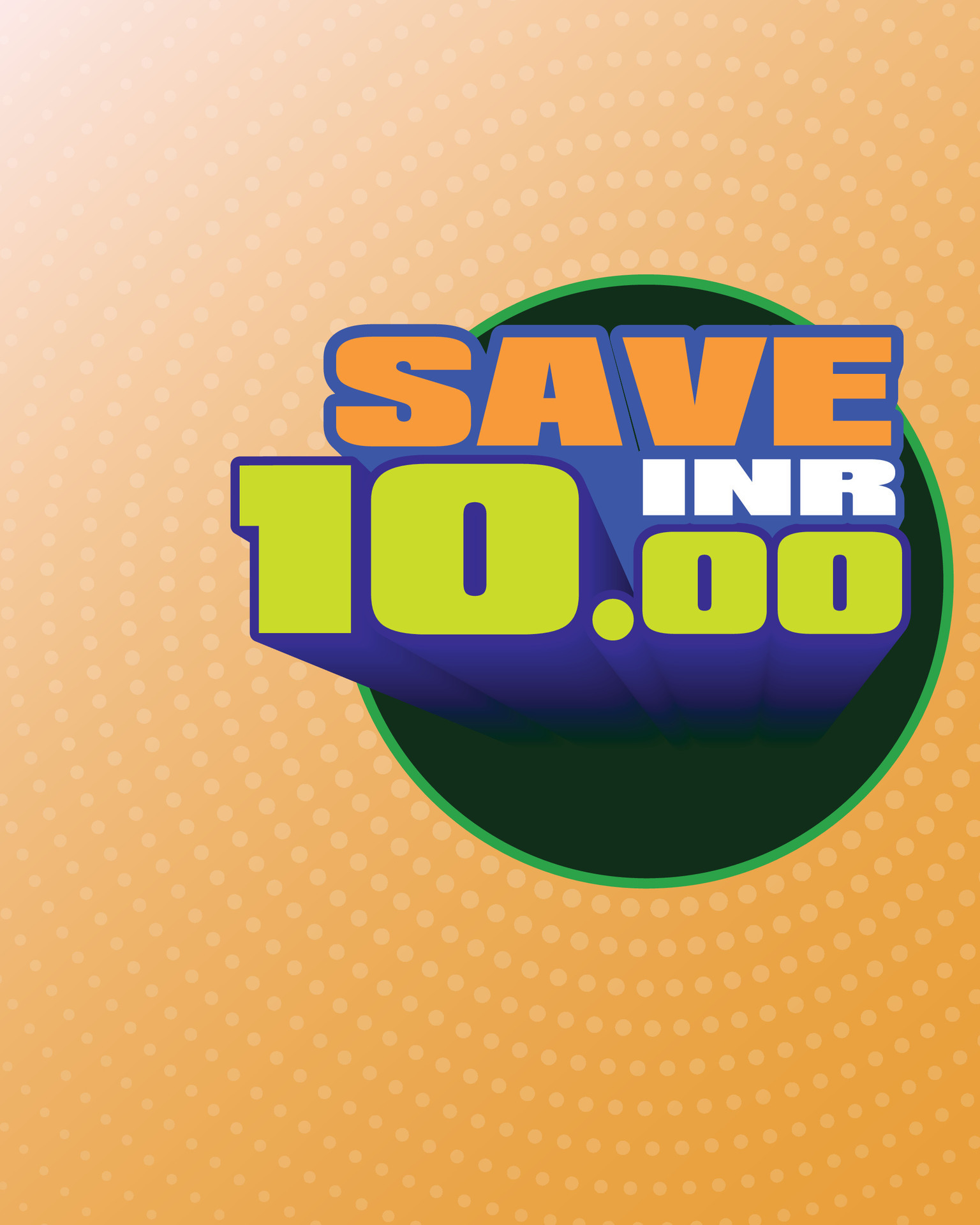 Save INR 10 vector badge template, Save 10, 10 INR Save, background ...