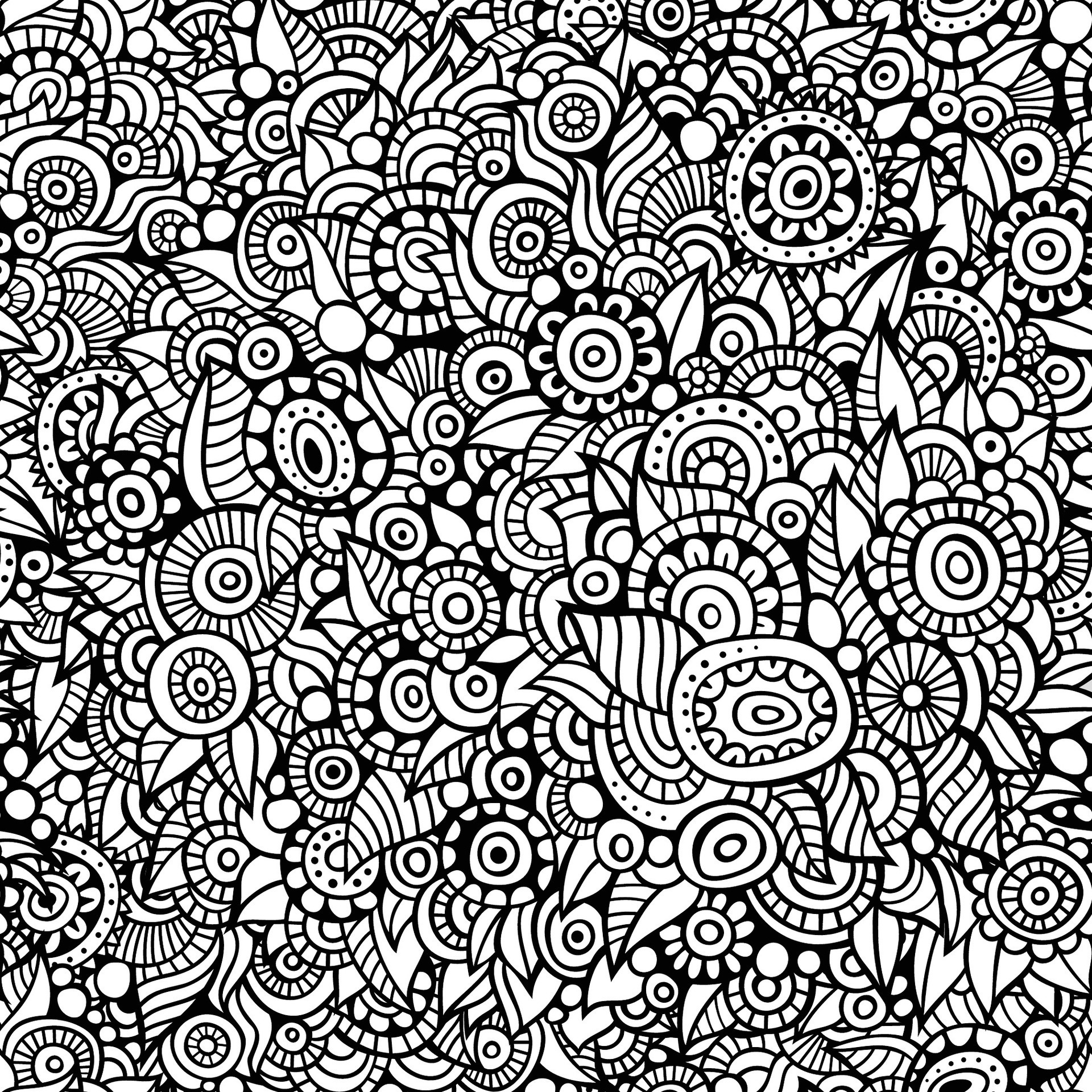 vector seamless doodle floral pattern 40753599 Vector Art at Vecteezy