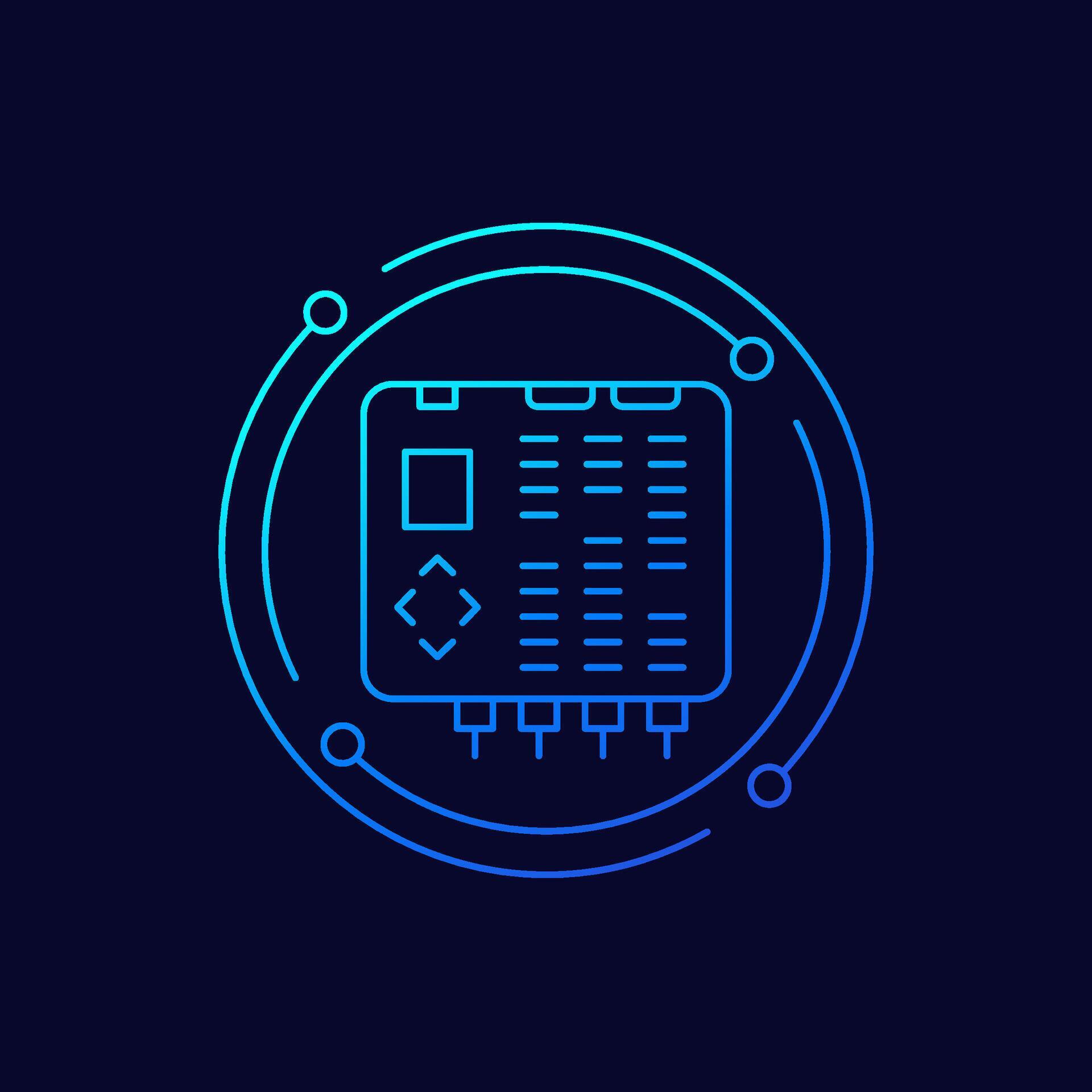 PLC icon, Programmable logic controller linear design 40815755 Vector ...