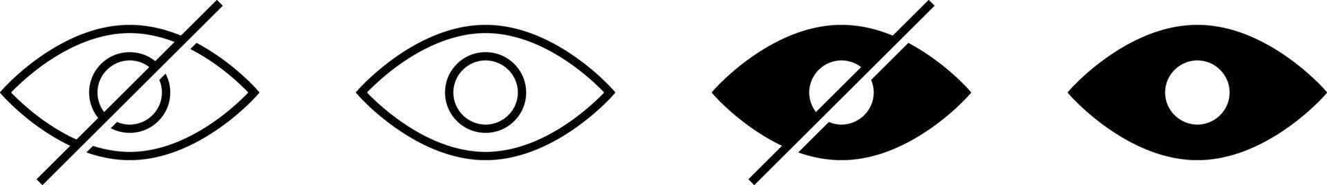 Visible and not visible icon. See and hide or dont see line and solid icons 40820569 Vector Art ...