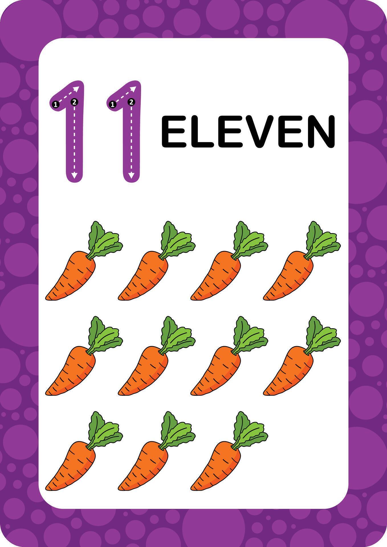 Numbers Flashcards. Number Seventeen Educational math card for children. Learn Counting numbers ...