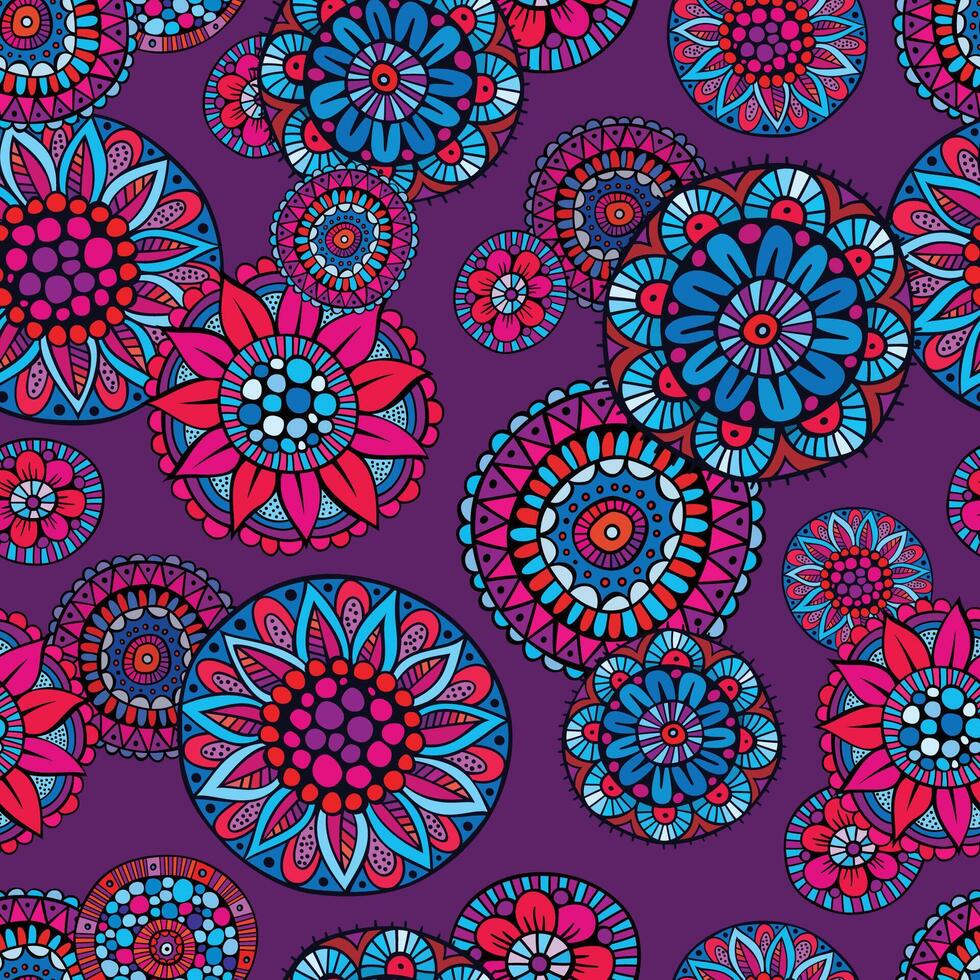 Ornamental Fantasy Floral Vector Seamless Pattern 40834832 Vector Art