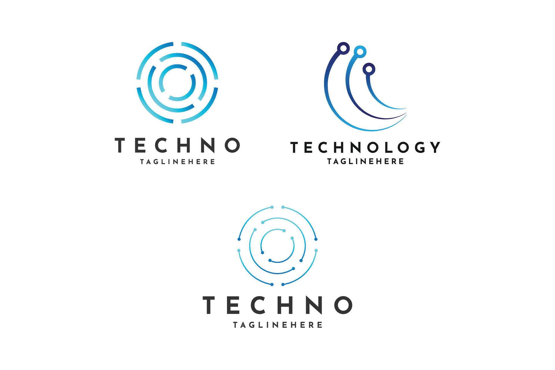 set of abstract tech logo design creative idea 40866412 Vector Art at Vecteezy