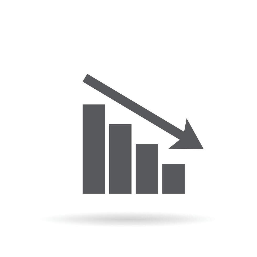 Decreasing graph icon vector isolated on white background. Decrease chart sign symbol 40866579 ...